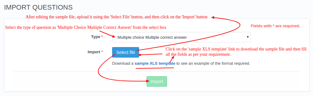 How to import a multiple choice multiple correct answer type question ...
